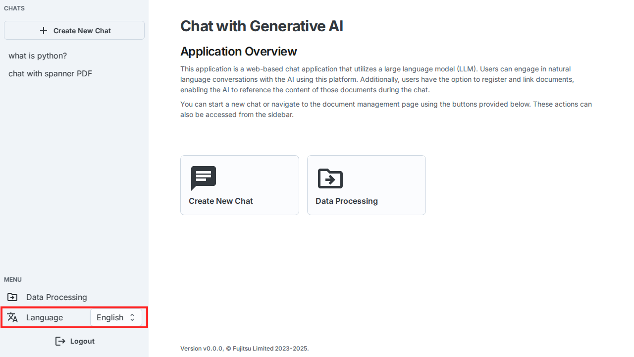 Settings - Conversational Generative AI